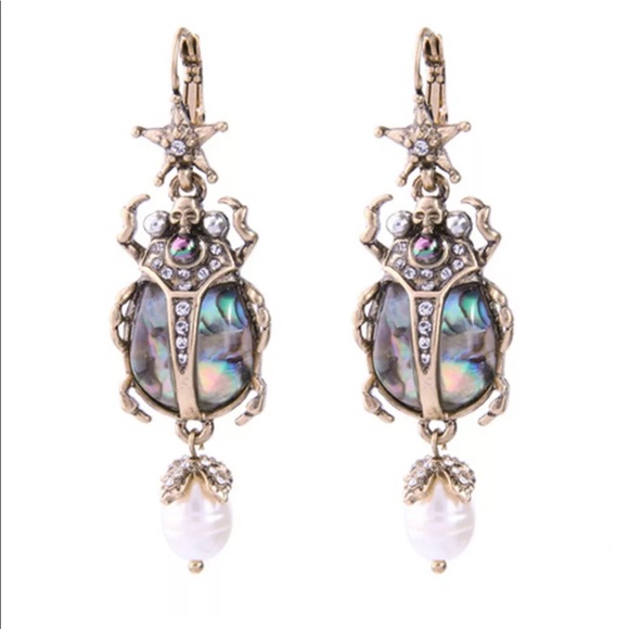 Jewelry | Beautiful Pearl Star Skull Marble Insect Earrings | Poshmark
